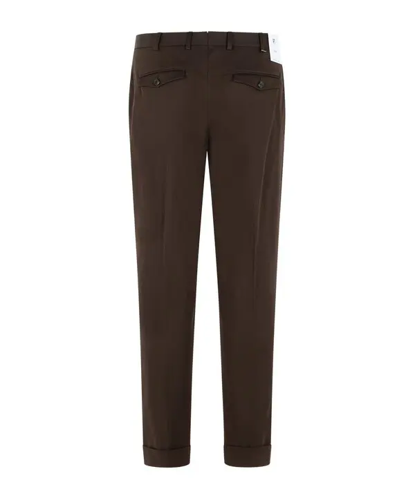 PT TORINO Rebel Pleated Cuffed Pants - Brown
