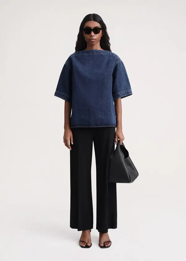 TOTEME Denim Dart-neck Top