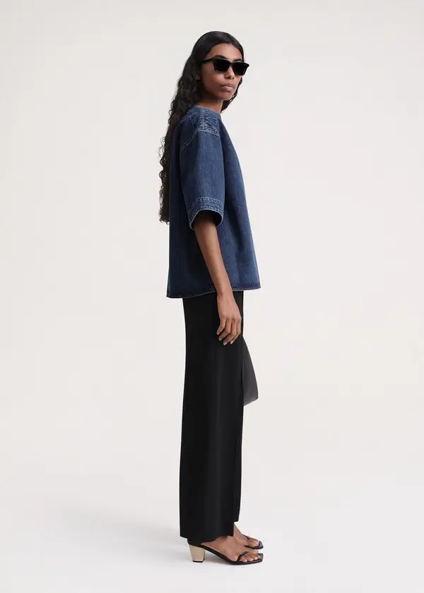 TOTEME Denim Dart-neck Top