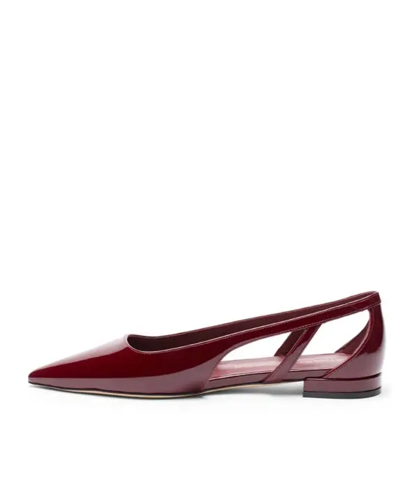 STUART WEITZMAN Pointed Toe Cutout Flat - Red