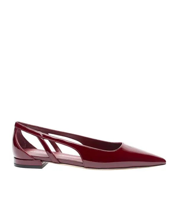 STUART WEITZMAN Pointed Toe Cutout Flat - Red