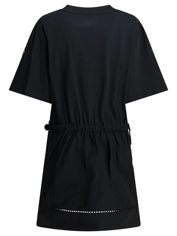 Moncler Short Sleeve Crewneck Dress With Logo Detail