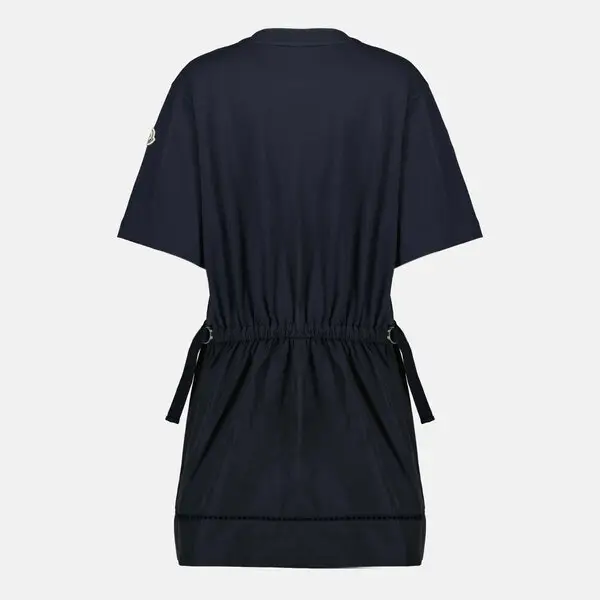 Moncler Short Sleeve Crewneck Dress With Logo Detail