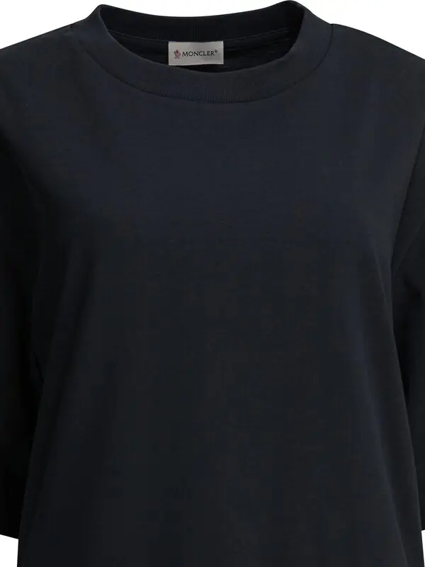 Moncler Short Sleeve Crewneck Dress With Logo Detail