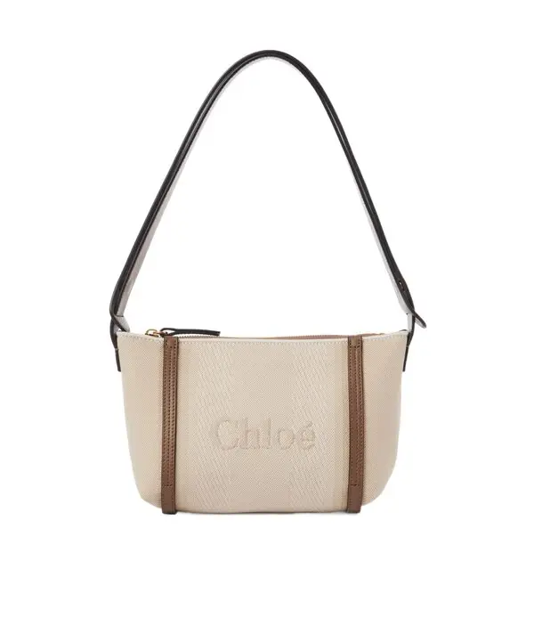 Chloé Carry Logo Detailed Shoulder Bag - Vegetable Beige