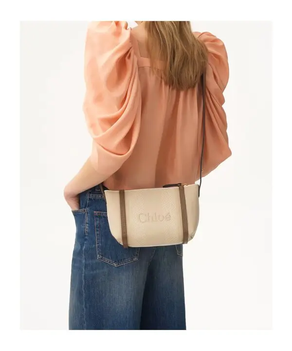 Chloé Carry Logo Detailed Shoulder Bag - Vegetable Beige