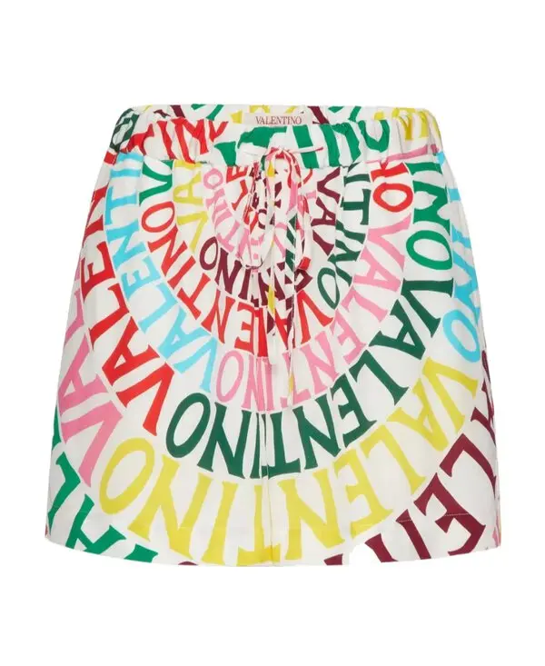 Valentino Garavani Printed Crepe De Chine Shorts