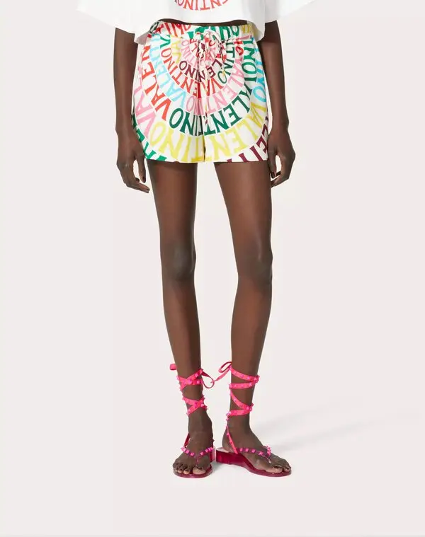 Valentino Garavani Printed Crepe De Chine Shorts