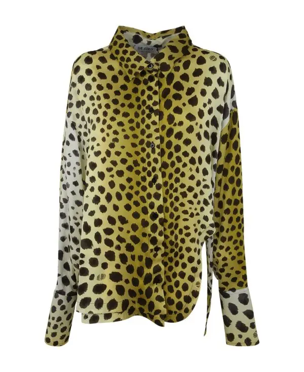 Attico Printed Long Sleeve Shirt With Back Cut-out - Green