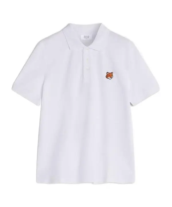 Maison Kitsuné Fox Head Regular Polo Shirt - White