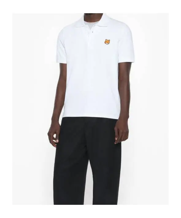 Maison Kitsuné Fox Head Regular Polo Shirt - White