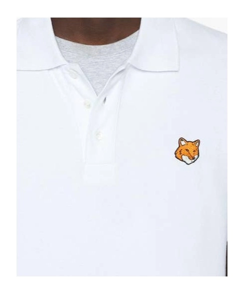Maison Kitsuné Fox Head Regular Polo Shirt - White