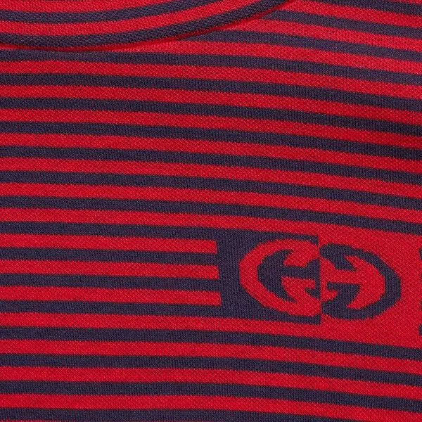 Gucci High-neck Striped Long Sleeve Dress