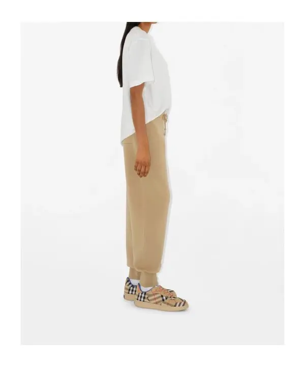 Burberry Checked Lace-up Sneakers - Sand-colored