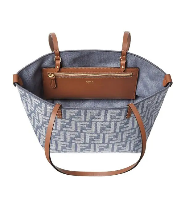 Fendi Roll Ff Jacquard Small Tote Bag