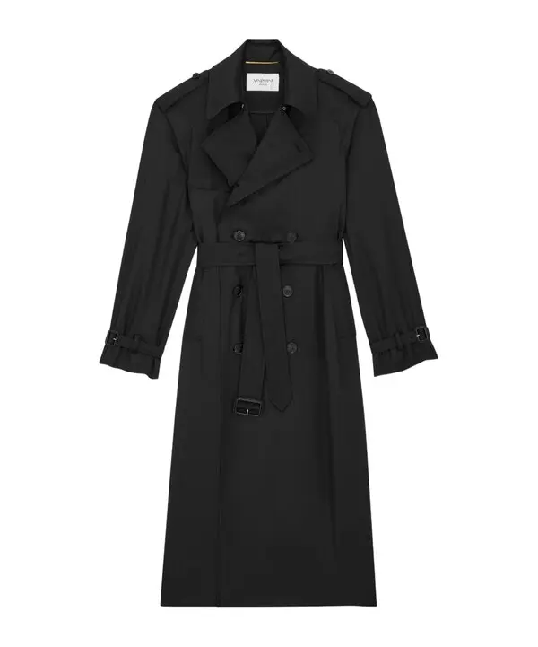 Saint Laurent Double-breasted Silk Trench Coat
