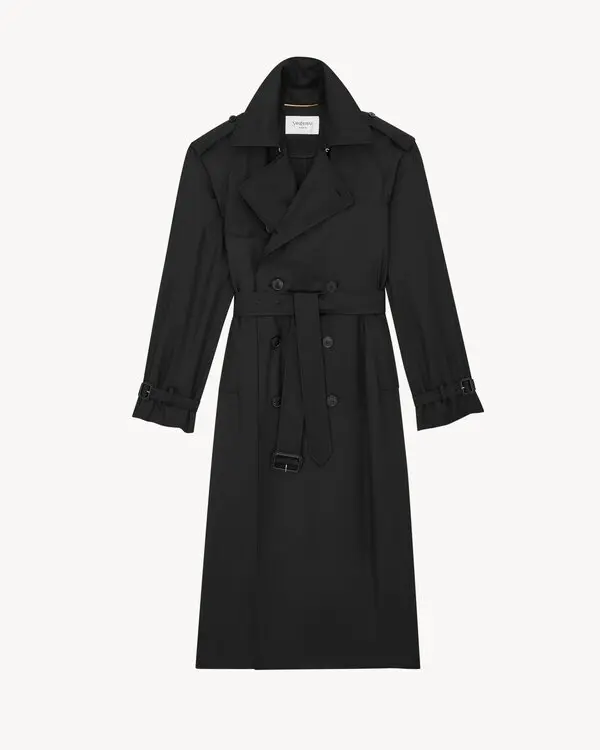 Saint Laurent Double-breasted Silk Trench Coat