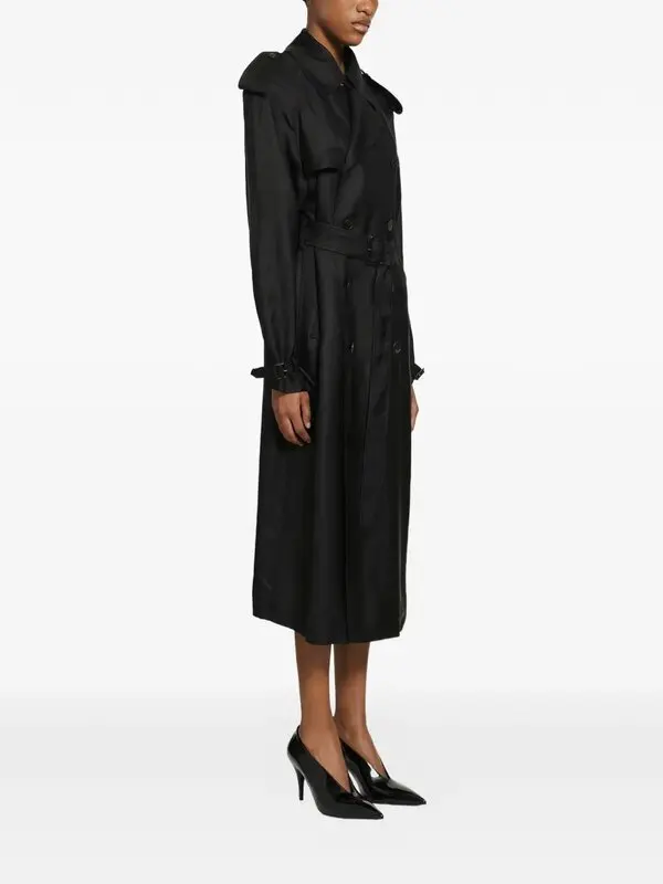 Saint Laurent Double-breasted Silk Trench Coat