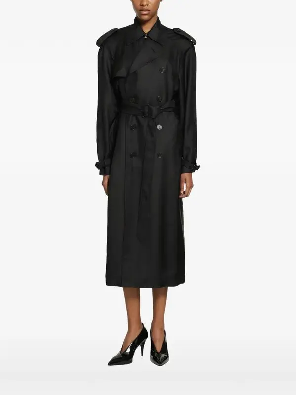 Saint Laurent Double-breasted Silk Trench Coat