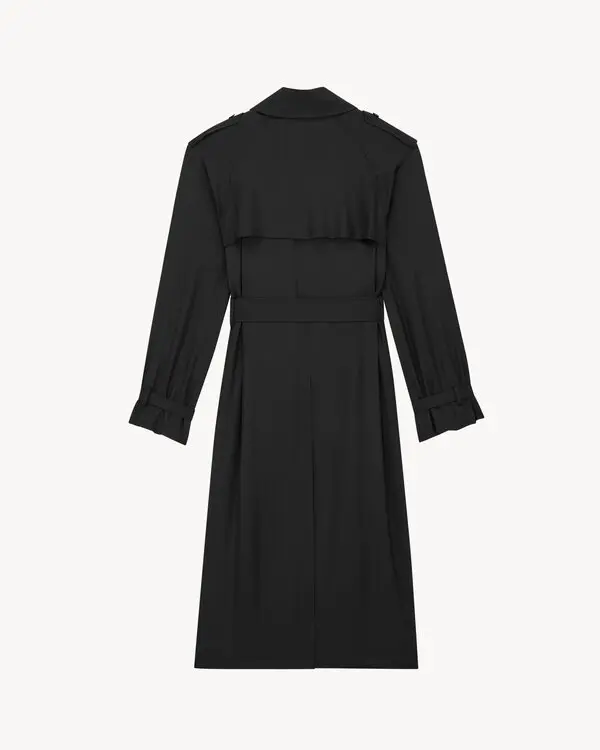 Saint Laurent Double-breasted Silk Trench Coat