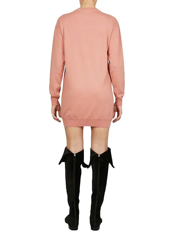 Moschino Teddy Bear Safety Pin Pullover Sweater Dress