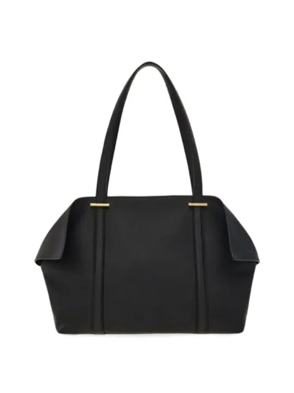 FERRAGAMO Folded Tote Bag In Calfskin Leather - Black