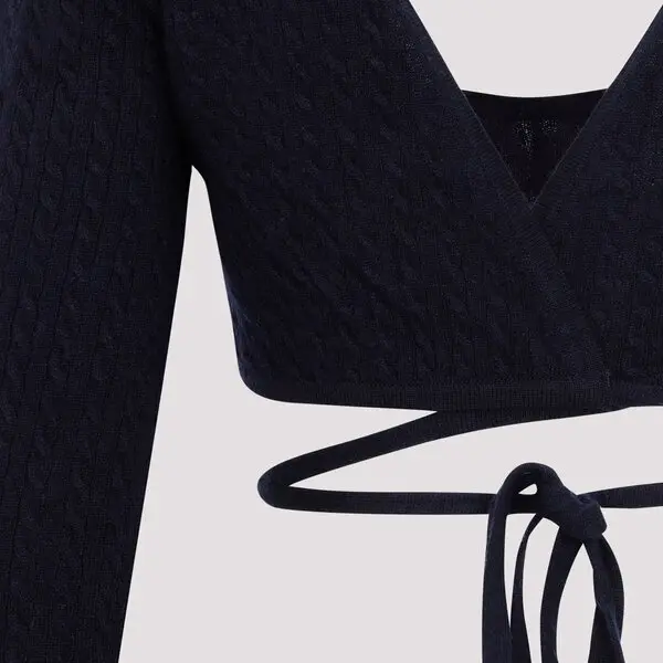PATOU Lace-up Cropped Knit Top