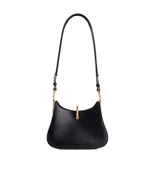 Rabanne Ring Leather Shoulder Bag - Black