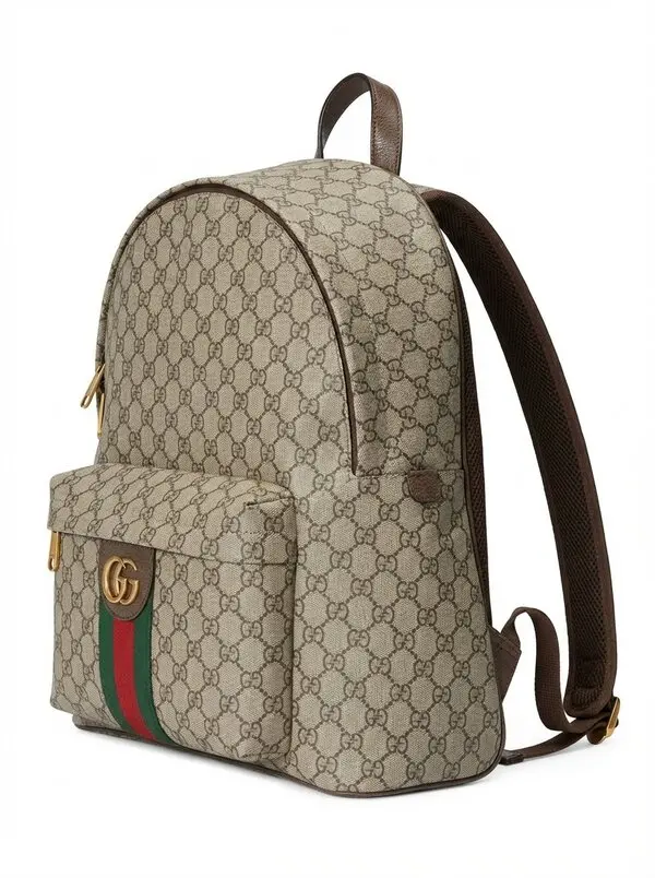 Gucci Ophidia Monogrammed Medium Backpack - Beige And Dark Brown