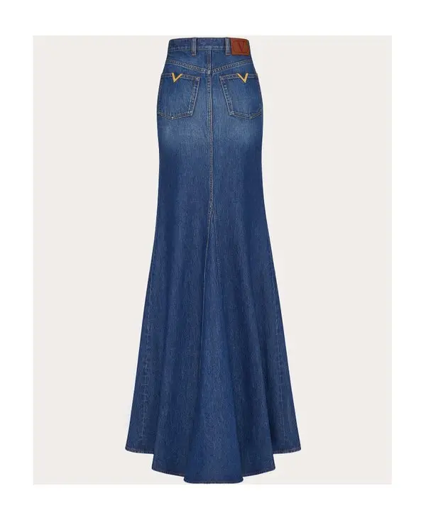 Valentino Garavani High-waisted Denim Maxi Skirt