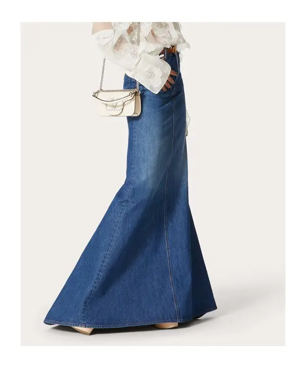 Valentino Garavani High-waisted Denim Maxi Skirt
