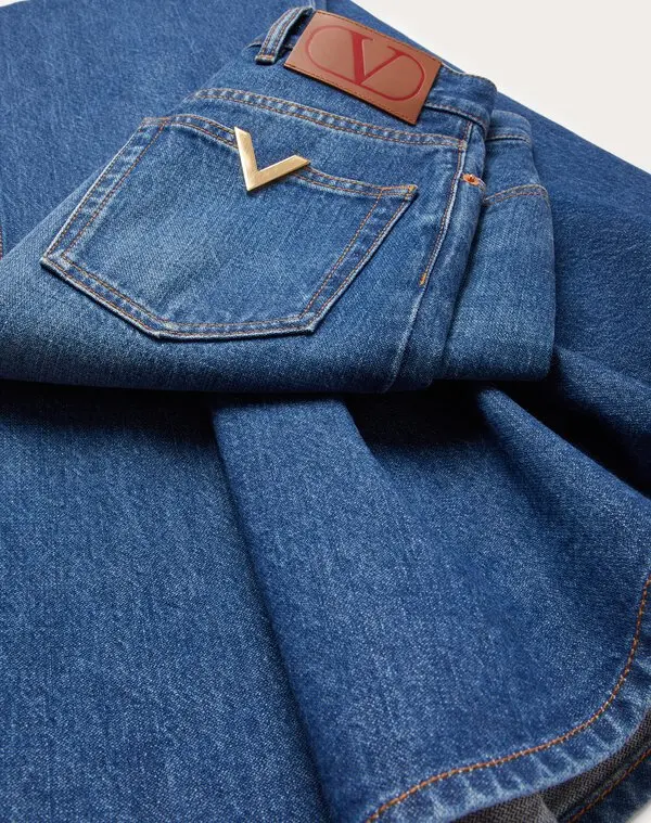 Valentino Garavani High-waisted Denim Maxi Skirt