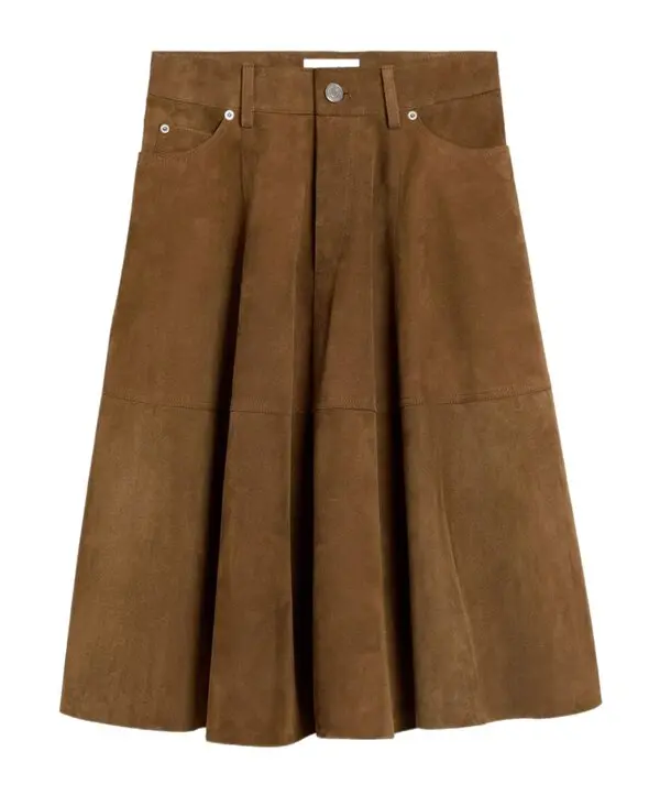 Ami Suede A-line Midi Skirt