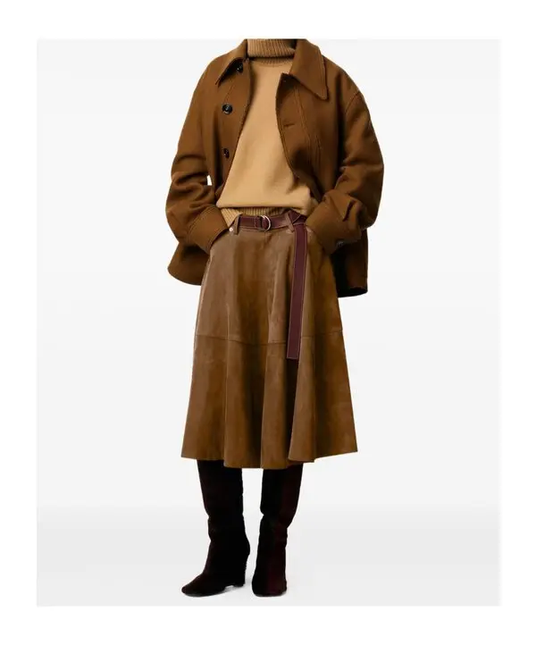 Ami Suede A-line Midi Skirt