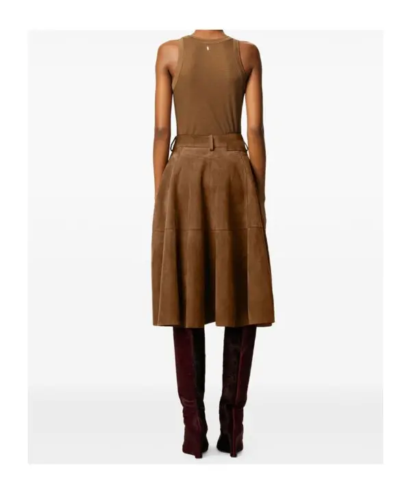 Ami Suede A-line Midi Skirt