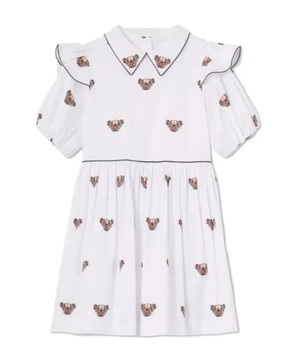 Burberry Thomas Bear Motif Pleated Dress
