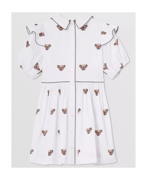 Burberry Thomas Bear Motif Pleated Dress
