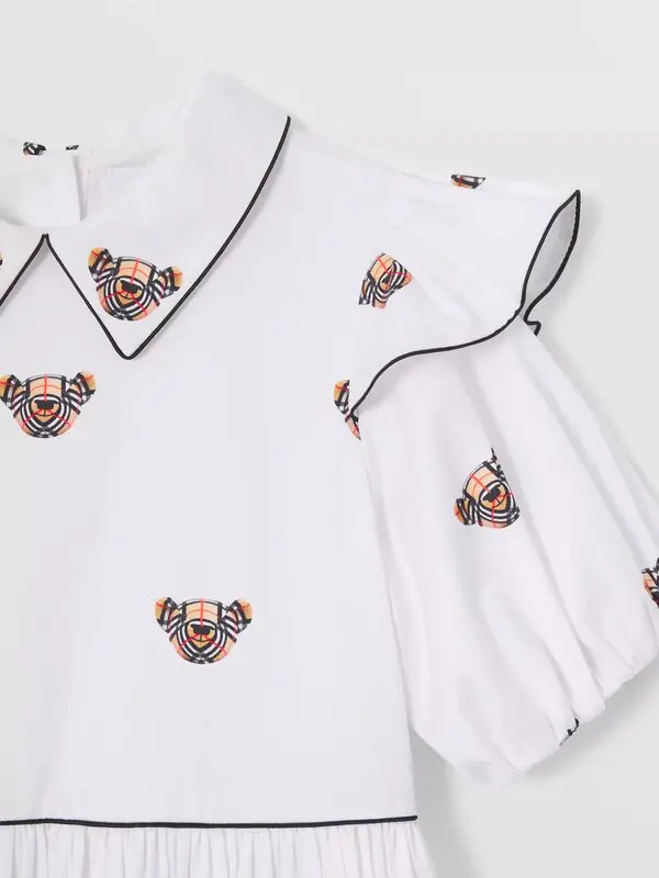 Burberry Thomas Bear Motif Pleated Dress