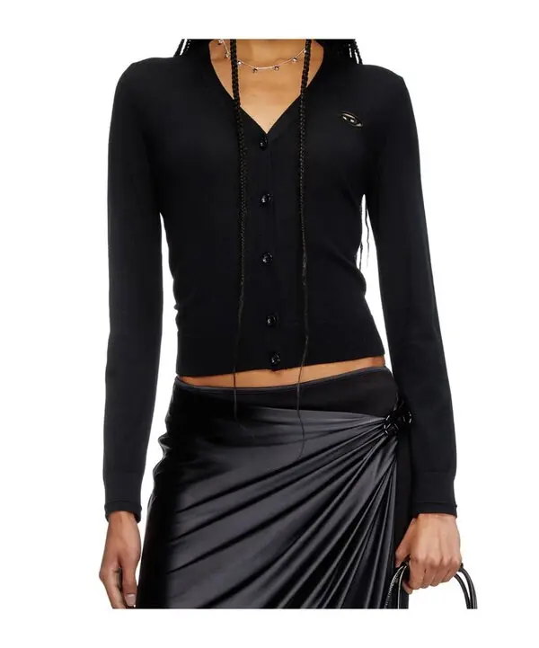 DIESEL® M-alima Knit Cardigan - Black