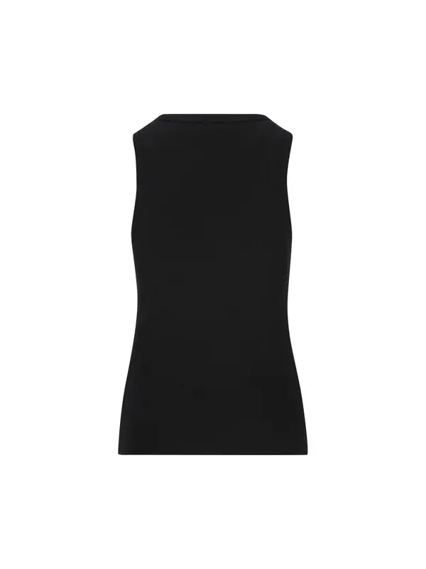 Burberry Lace-up Ribbed Tank Top - Black