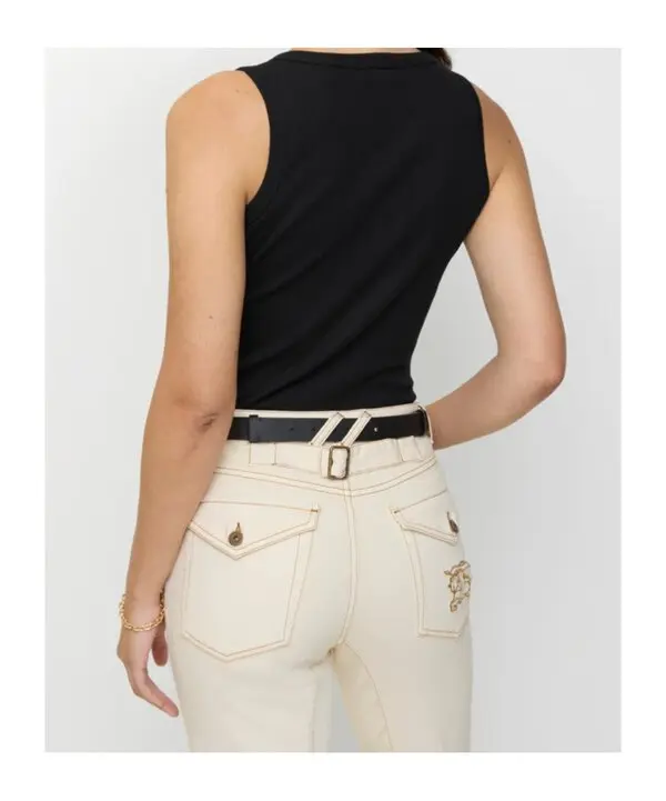 Burberry Lace-up Ribbed Tank Top - Black
