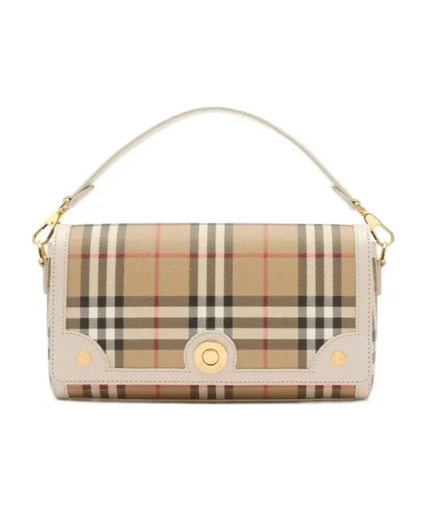 Burberry Check Printed Top Handle Note Bag