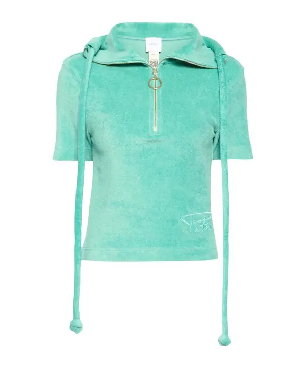PATOU Half-zip Terrycloth Polo Shirt - Green