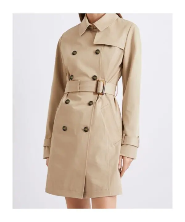 Marella Double-breasted Technical Cotton Trench Coat
