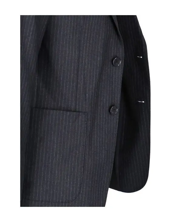 Ami Pinstriped Single-breasted Tailored Blazer - Black