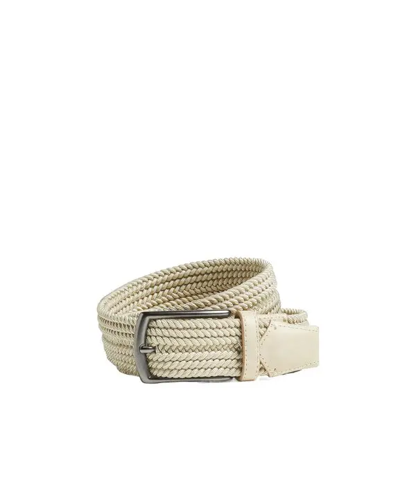 Zegna Braided Buckle Belt - Light Beige