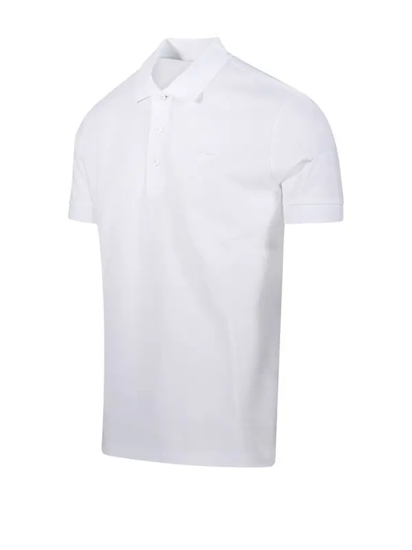 Burberry Logo Embroidered Short Sleeved Polo Shirt - White