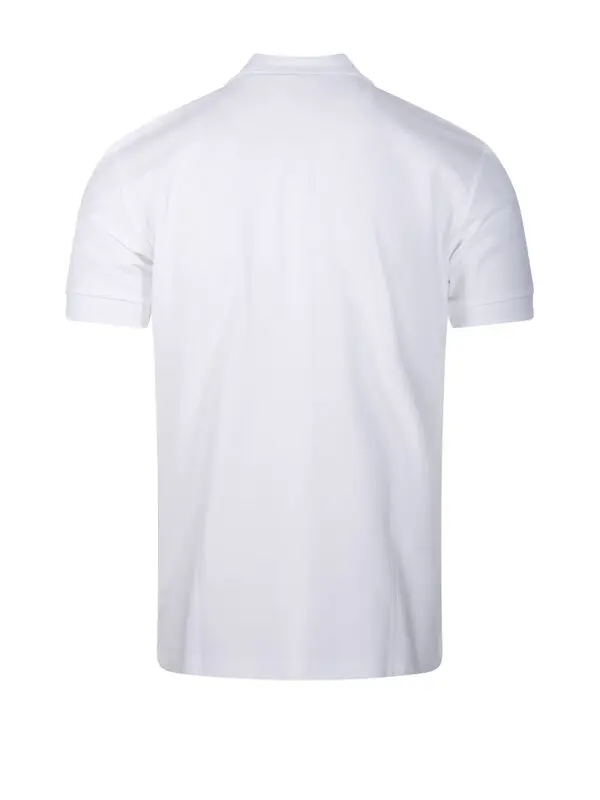 Burberry Logo Embroidered Short Sleeved Polo Shirt - White