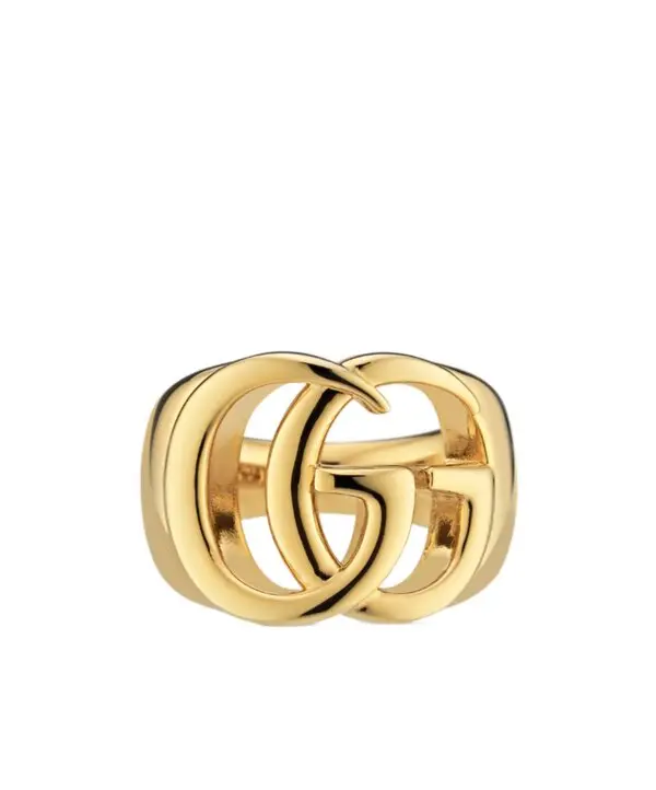 Gucci Gg Marmont Cut-out Band Ring - Gold