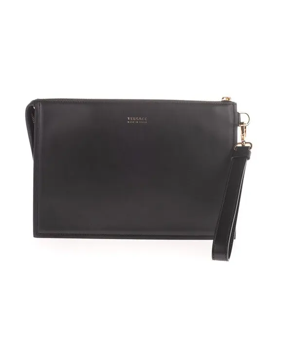 Versace Metal Logo Zipper Handbag
